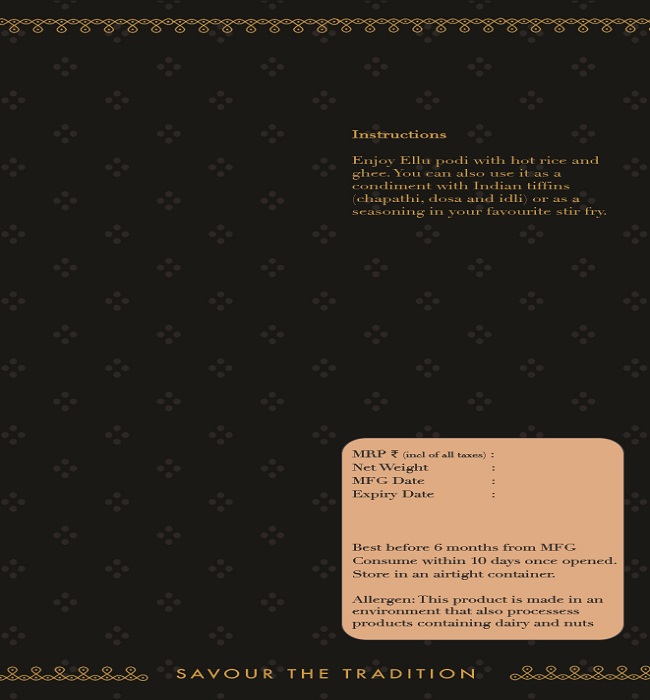 Ellu Podi – Rice Mix - Aacharam
